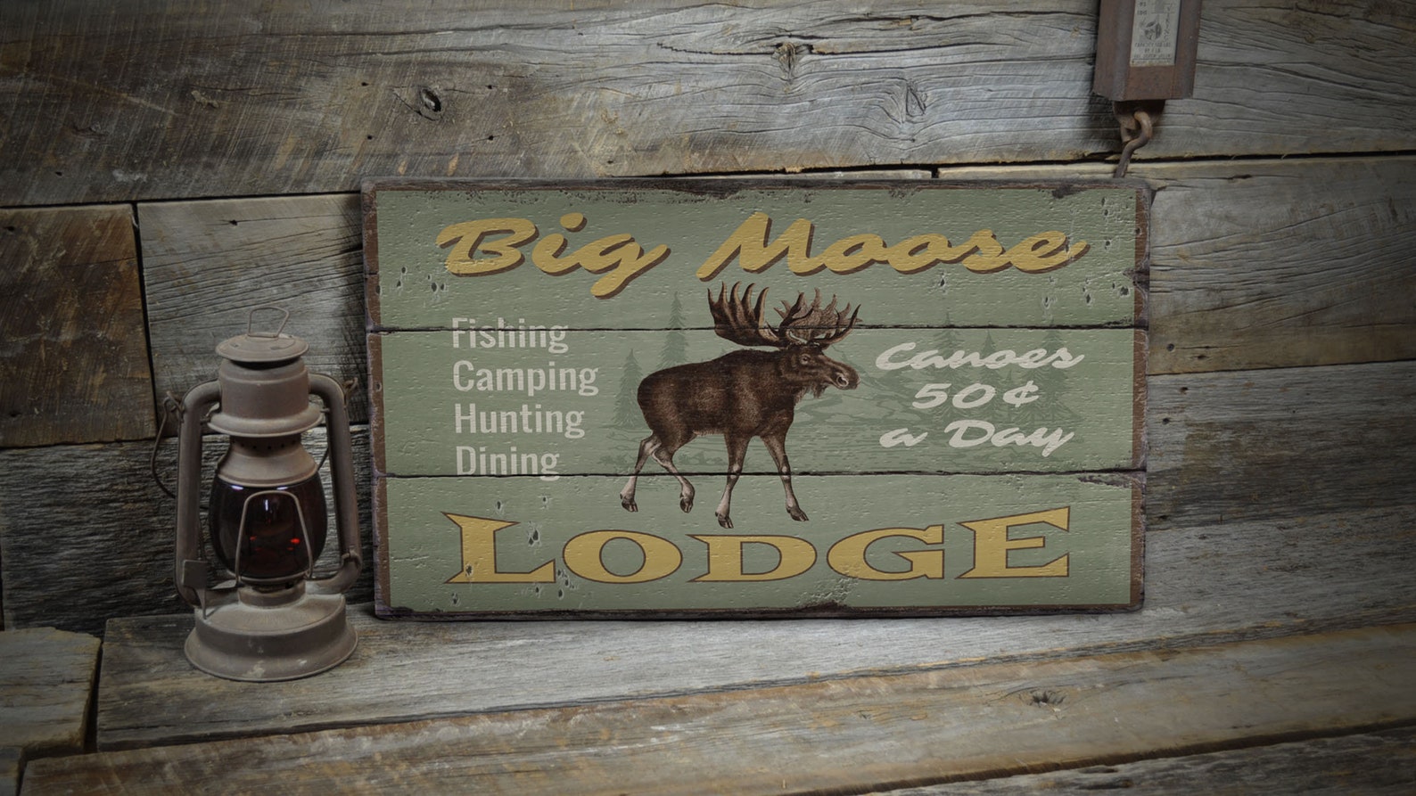 Moose Lodge Sign Big Moose Decor Big Moose Lodge Sign - Etsy