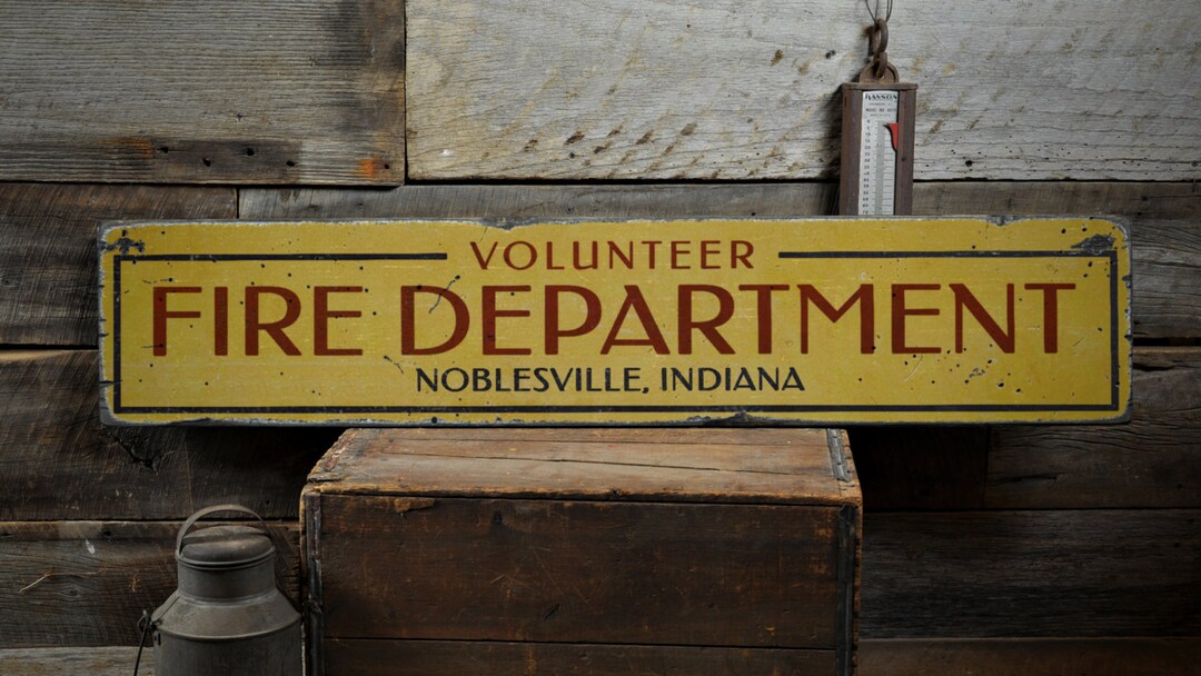 Volunteer Fire Department Wood Sign, Custom Firefighter Station ...