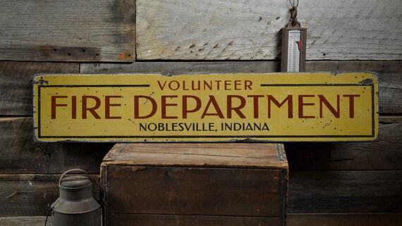 Volunteer Fire Department Wood Sign Custom Firefighter | Etsy