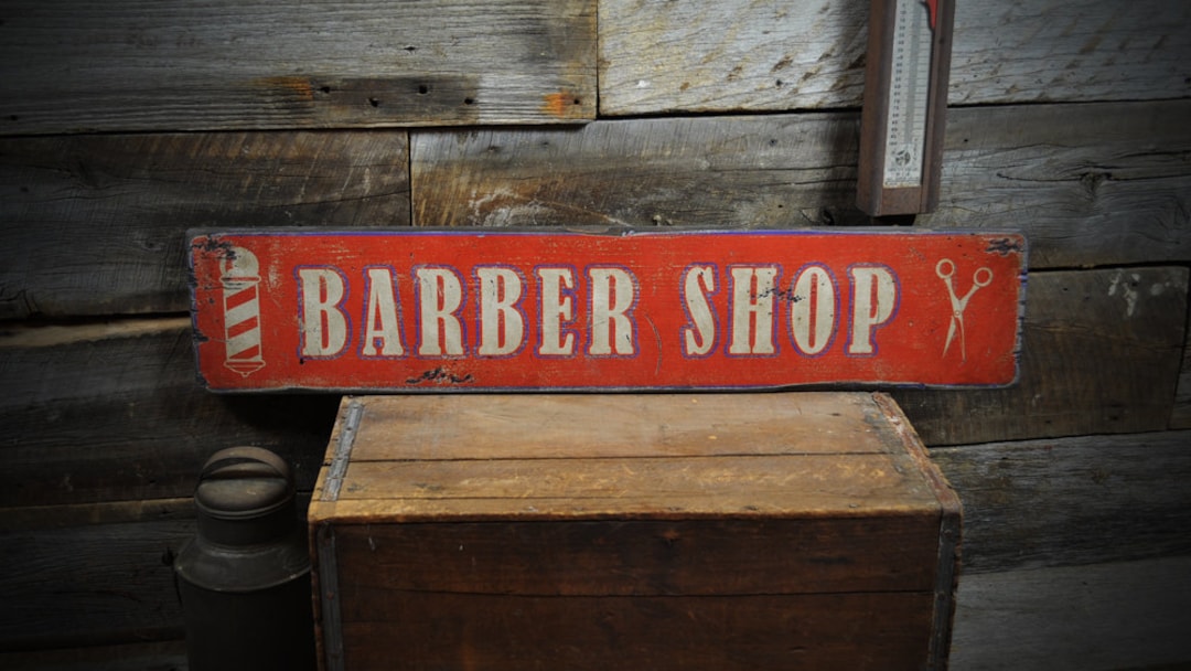 Handmade Rustic Barber Shop Wood Sign, Vintage Decor - Etsy