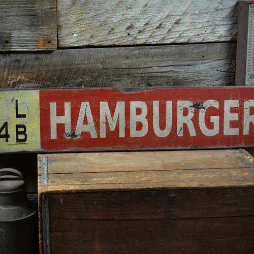 Quarter Pound Hamburger Vintage Sign Rustic Hand Made - Etsy