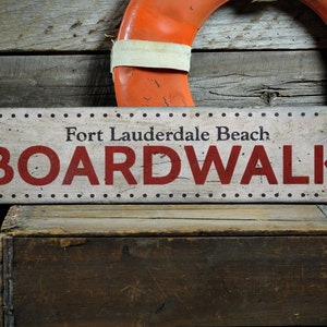 Boardwalk Wood Sign, Personalized Beach Boardwalk Location Sign ...