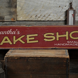 Bake Shop Wood Sign, Custom Baker Name Gift, Small Batch Handmade ...