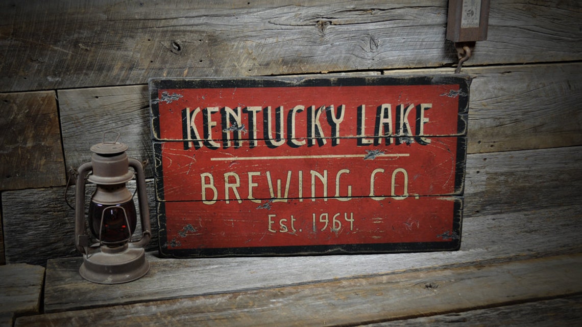 Custom Brewing Company Est. Date Sign Rustic Hand Made - Etsy