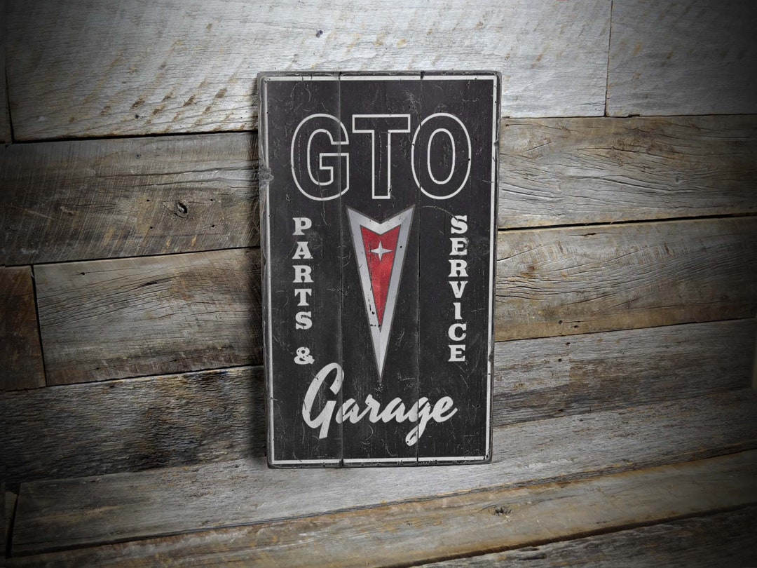 GTO Garage Sign, Garage Wall Decor, Pontiac GTO Logo, Man Cave Decor ...