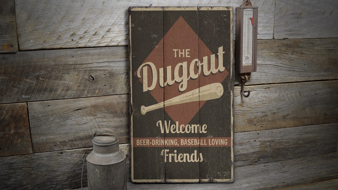 Dugout Baseball Sign, Wood Baseball Sign, Wooden Sport Sign, Wood Home ...