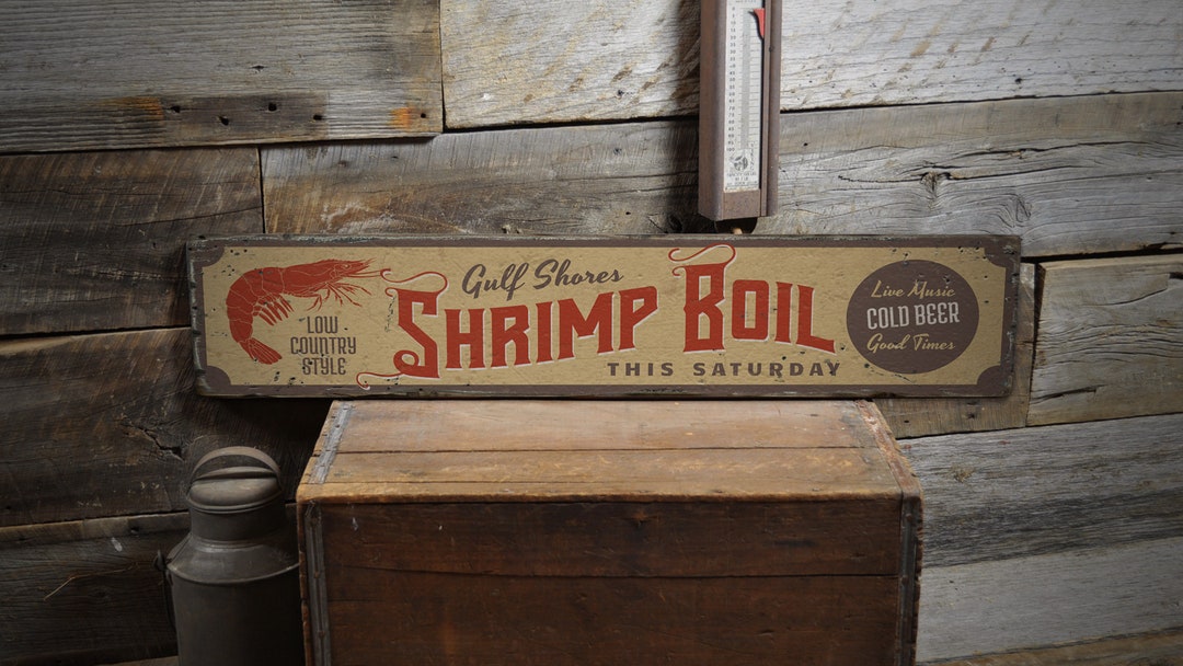 Boiled Shrimp Signs, Wooden Shrimp Sign, Shrimps Lover Gift, Custom ...