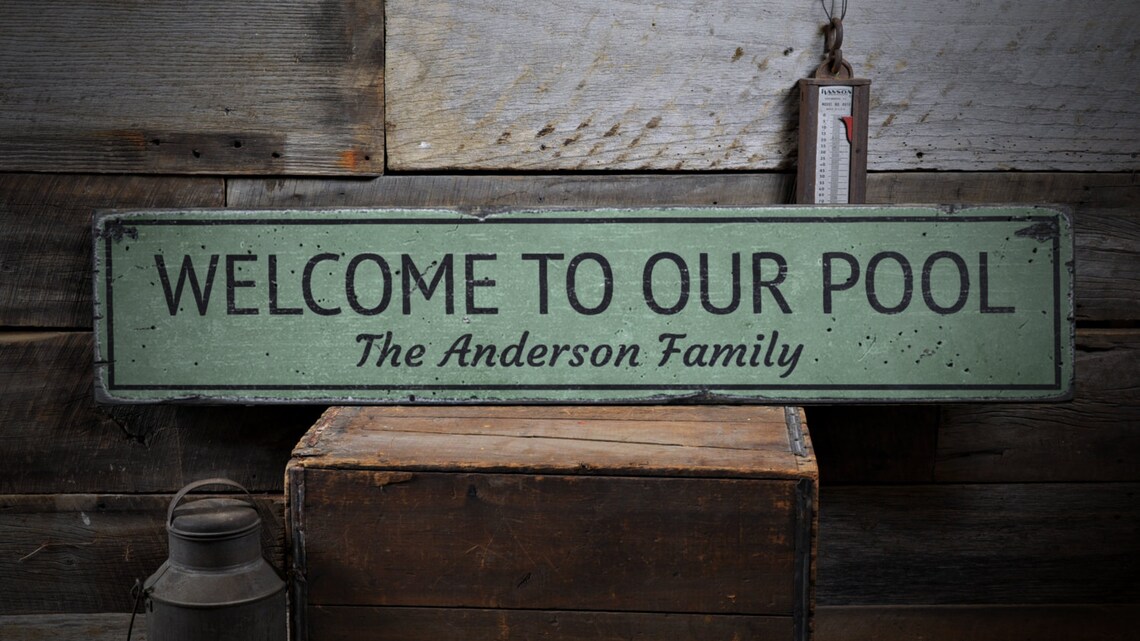 Welcome to Our Pool Sign Swimming Pool Sign Pool House Gift | Etsy