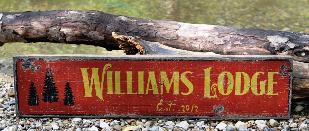 Personalized Lodge or Cabin With Established Date Lake House Sign ...