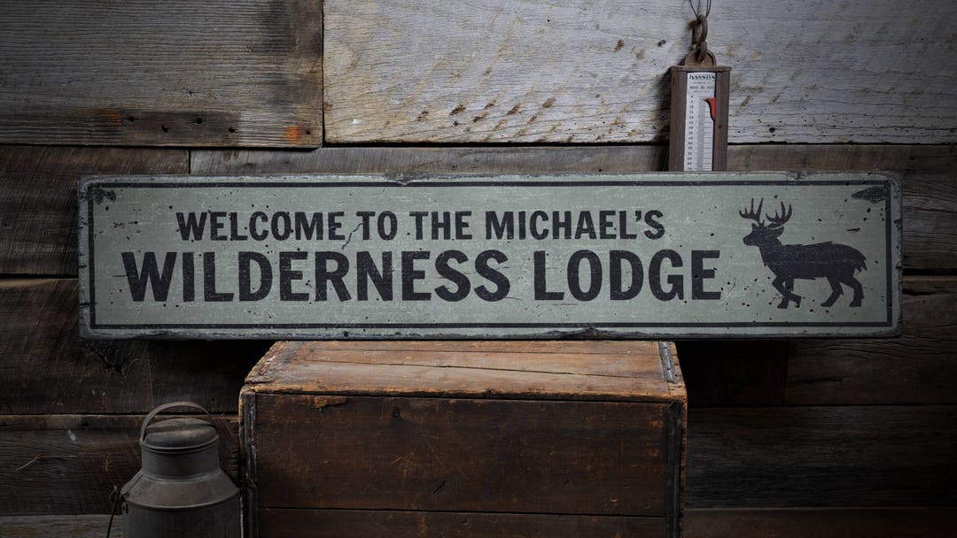 Wilderness Lodge Sign, Wood Lodge Decor, Lodge Moose Sign, Welcome ...