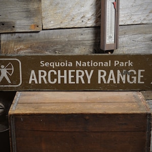 Archer Range Sign, Wooden Archer Sign, Archery Wooden Gift, Lodge Decor ...