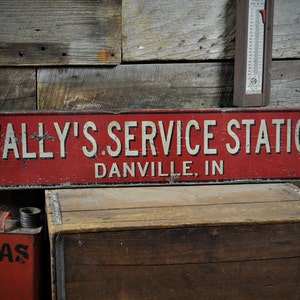 Custom Service Station Sign - Primitive Rustic Hand Made Vintage Wooden ...