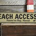 Beach Access Wood Sign, Personalized Beach Location Sign, Custom ...