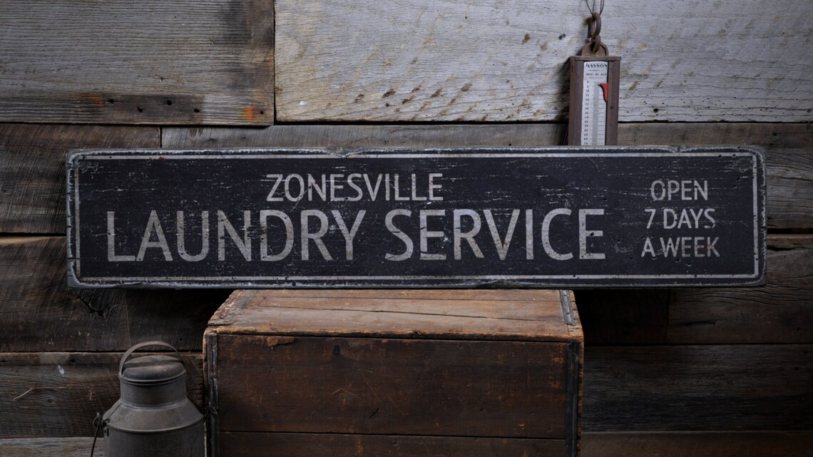 Laundry Service Wood Sign Personalized City Name Location - Etsy