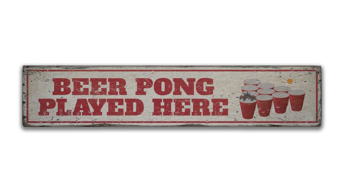 Beer Pong Here Sign Beer Games Sign Frat House Game Sign - Etsy