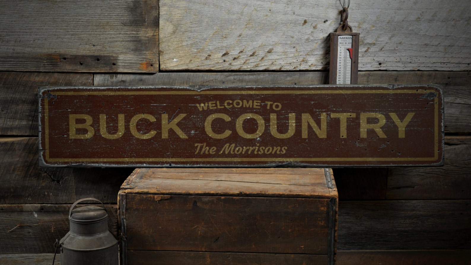 Welcome to Buck Country Wood Sign Custom Family Last Name - Etsy