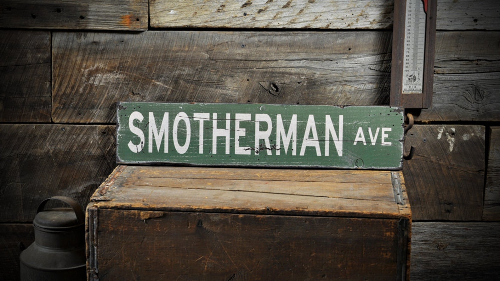 Custom Wooden Street Sign - Rustic Hand Made Distressed Wood Decoration ...