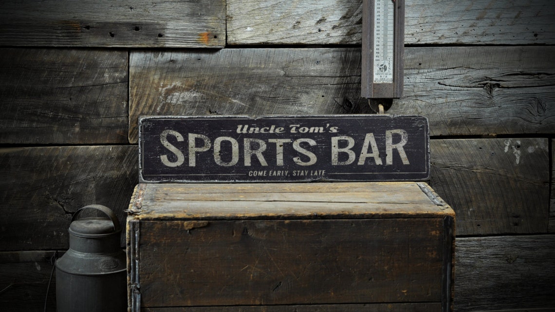 Sports Bar Wood Sign Personalized Sports Lover Name Sign - Etsy