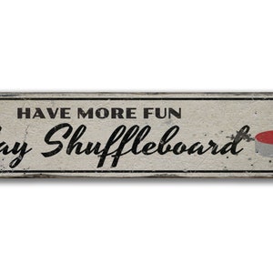 Shuffleboard Sign, Wood Shuffleboard Sign, Family Game Sign, Game Room ...