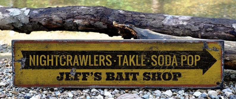 Custom Bait Shop Tackle Fishing Lake House Sign Rustic Hand - Etsy