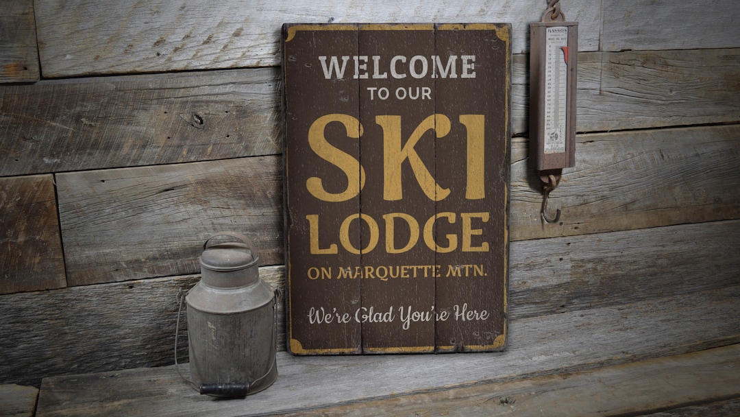 Skiing Lodge Sign, Wood Ski Lodge Sign, Skiing Life, Lodge Decor ...