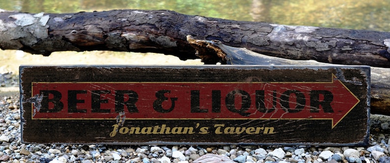 Custom Beer & Liquor Tavern Arrow Sign Custom Tavern Signs - Etsy