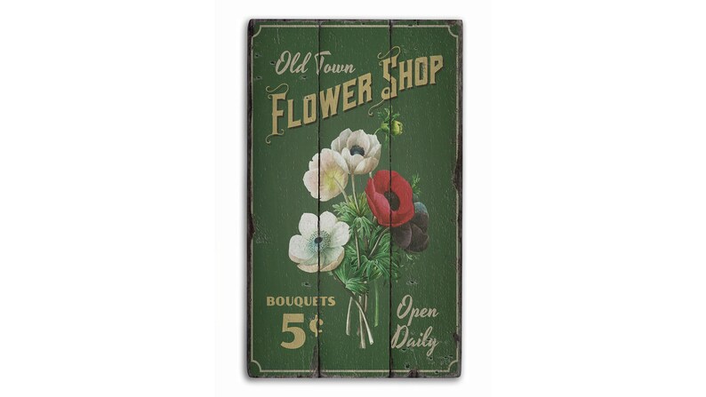 Old Flower Shop Sign, Shop for Flowers, Flower Sign Decor, Flower Decor ...
