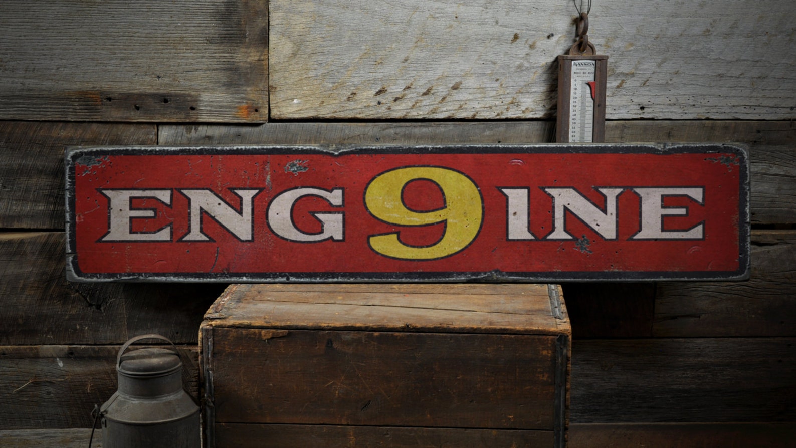 Engine Number Wood Sign Custom Engine 9 Firehouse Decor - Etsy