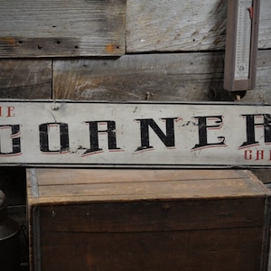 The Corner Cafe Distressed Sign - Primitive Rustic Hand Made Vintage ...