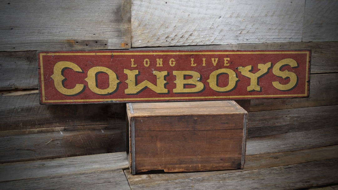 Long Live Cowboys Sign, Vintage Cowboy Decor, Cowboy Man Cave, Western ...