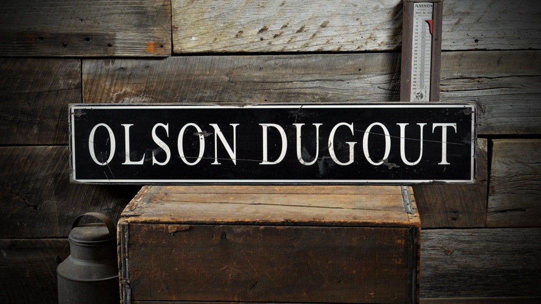 Custom Family Baseball Dugout Sign - Rustic Hand Made Distressed Wood ...