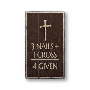 3 Nails 1 Cross Sign, Christian Home Decor, Easter Decor, Jesus Saves ...