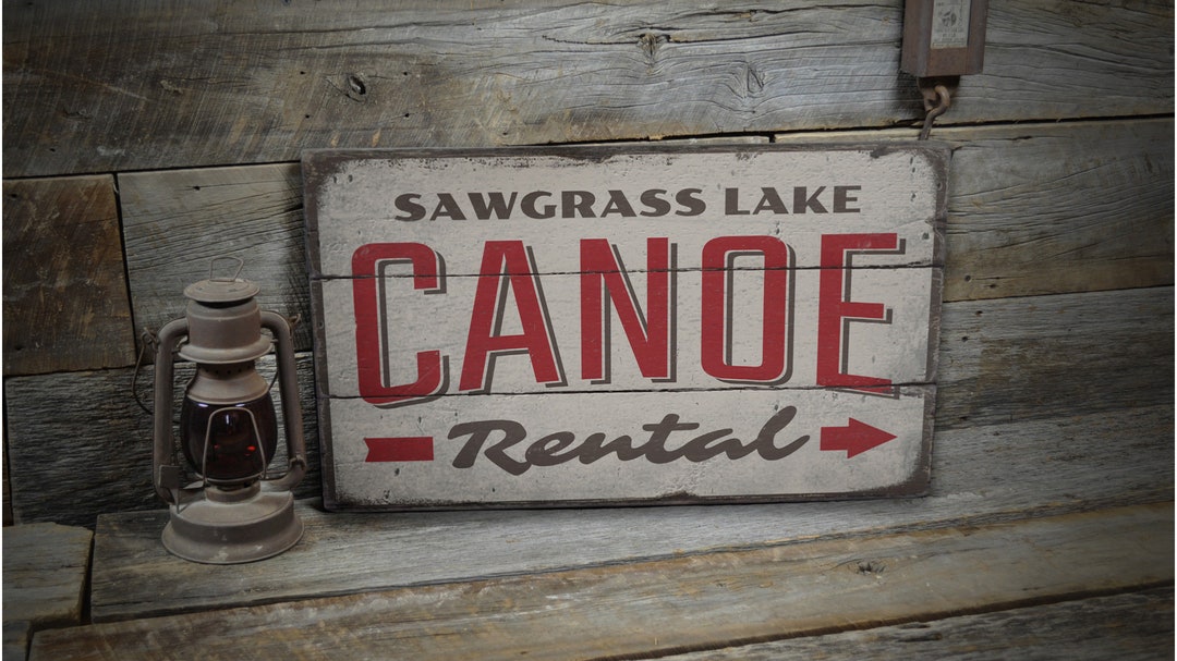 Lake Canoe Sign, Canoe Rental Lake Sign, Lake Canoe Decor, Wood Lake ...