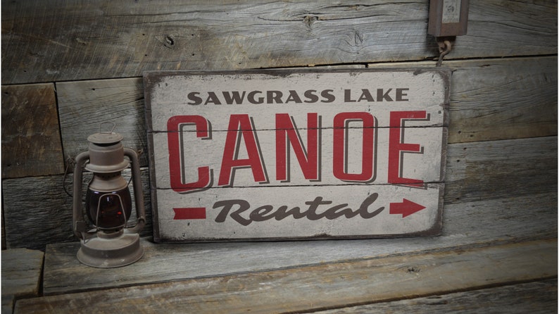 Lake Canoe Sign Canoe Rental Lake Sign Lake Canoe Decor | Etsy