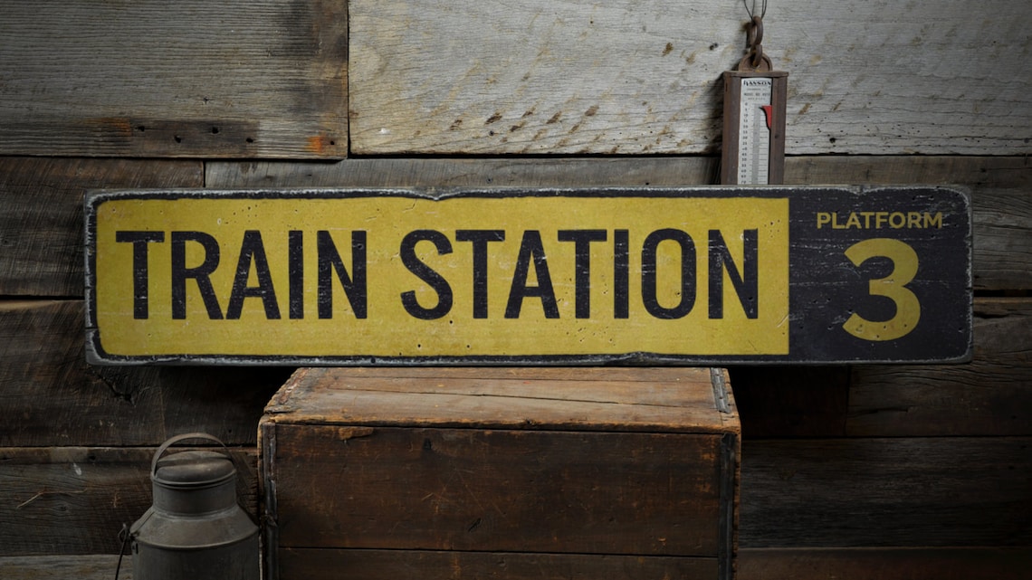 Platform Number Train Station Wood Sign Personalized Train | Etsy