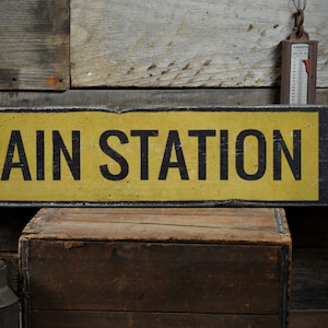 Platform Number Train Station Wood Sign, Personalized Train Lover ...