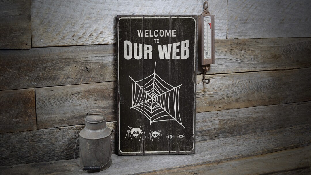 Home Web Signs, Halloween Spider Decor, Haunted Spider, Wood Scary ...