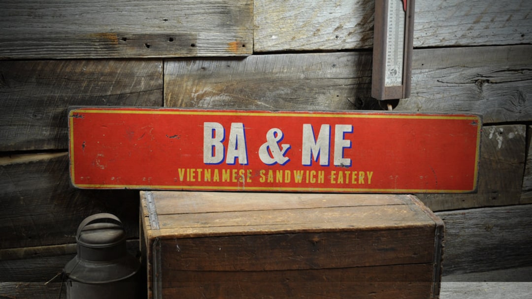 Custom Vietnamese Restaurant Sign - Primitive Rustic Hand Made Vintage ...