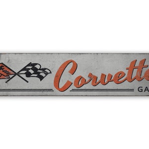 Handmade Corvette Garage Wooden Sign, Vintage Style Man Cave Decor - Etsy
