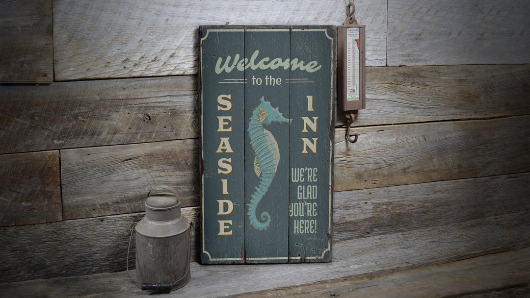Seaside Inn Sign, Welcome Seaside, Ocean Hotel View, Ocean Lover Decor ...