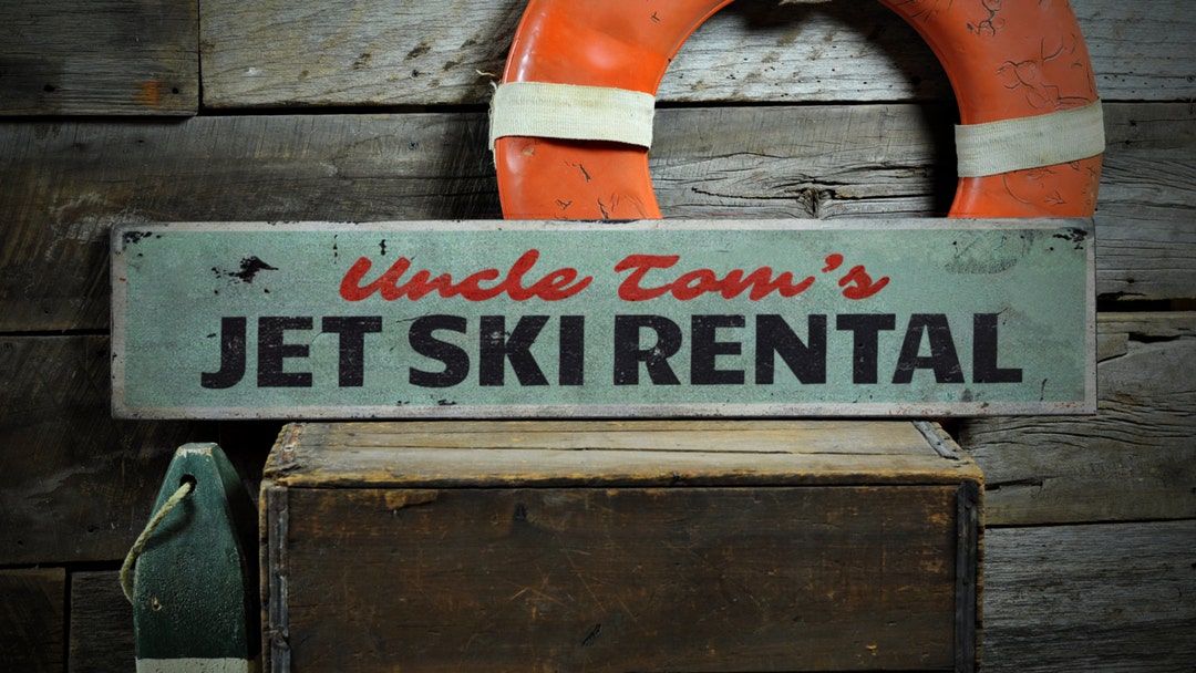 Jet Ski Rental Wood Sign, Personalized Jet Ski Lover Name Sign ...