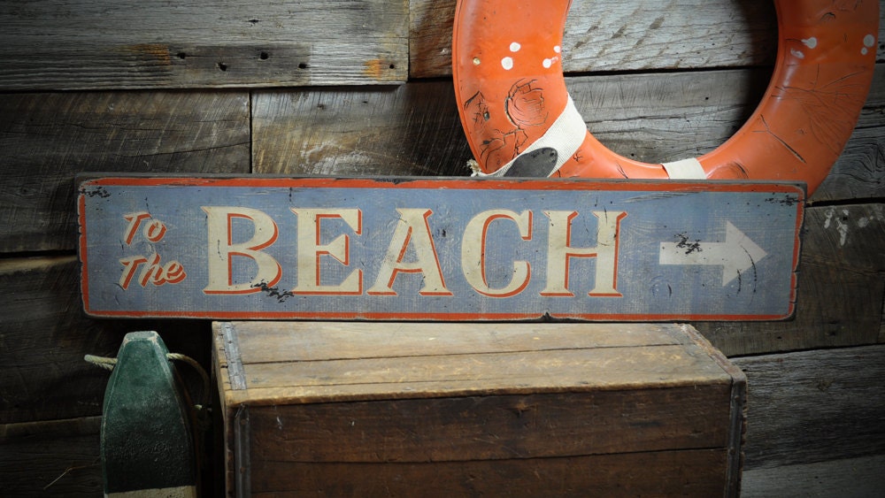 To The Beach Arrow Sign Beach Sign Decorations Decor For The | Etsy