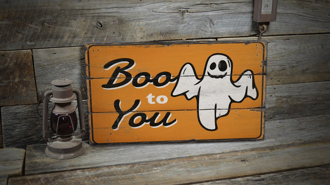 Boo Ghost Decor, Ghost Decorations, Haunted Sign Decor, Wood Scary ...