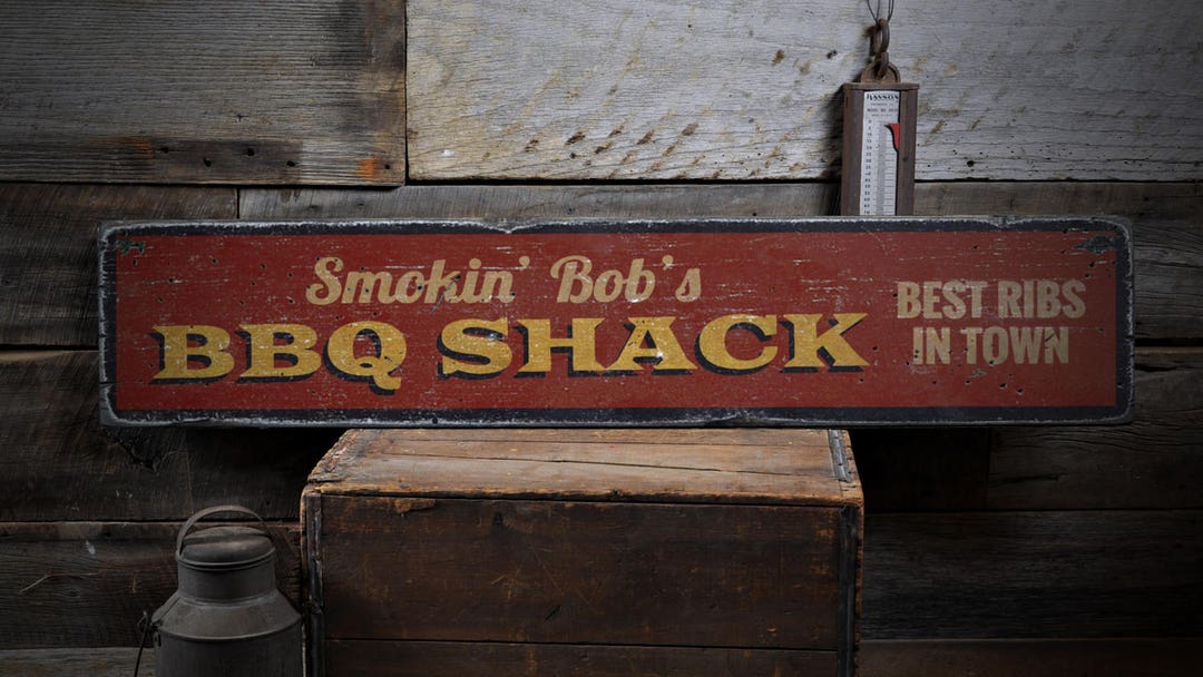 BBQ Shack Sign, Best Ribs in Town Sign, Custom BBQ Gift for Grill ...