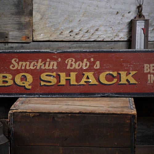 BBQ Shack Sign Best Ribs in Town Sign Custom BBQ Gift for - Etsy