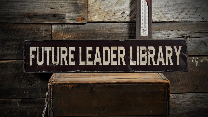 Custom Distressed Library Sign Vintage Looking Signs Rustic - Etsy