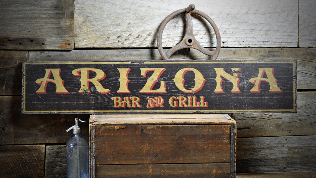 Custom Arizona Bar & Grill Sign, Arizona Decorations, Arizona Sign ...