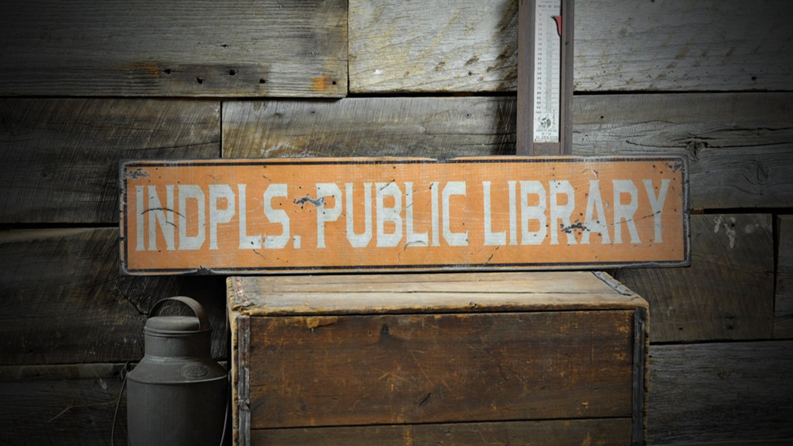 Custom Public Library Sign Distressed Rustic Hand Made - Etsy
