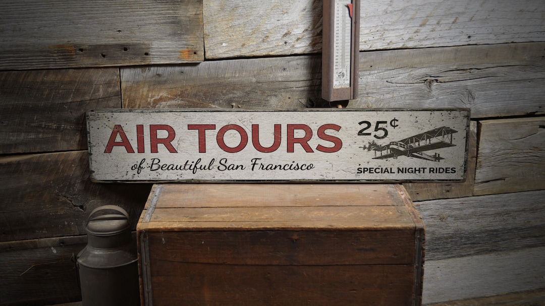 Air Tours Sign, Wooden Flying Tours Sign, Hangar Sign, Airplane Tours ...