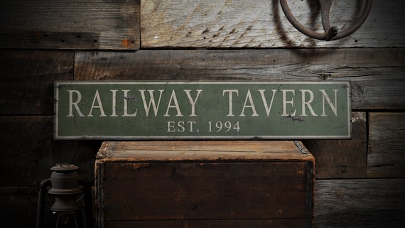 Custom Tavern / Pub Est Date Sign Custom Wooden Tavern Signs | Etsy